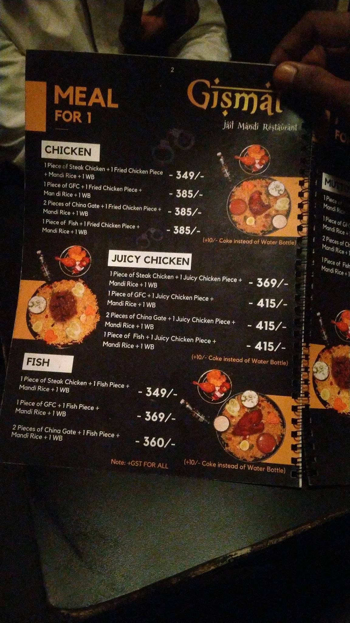 Menu at Gismat Jail Mandi Restaurant Madinaguda(Chanda Nagar), Hyderabad
