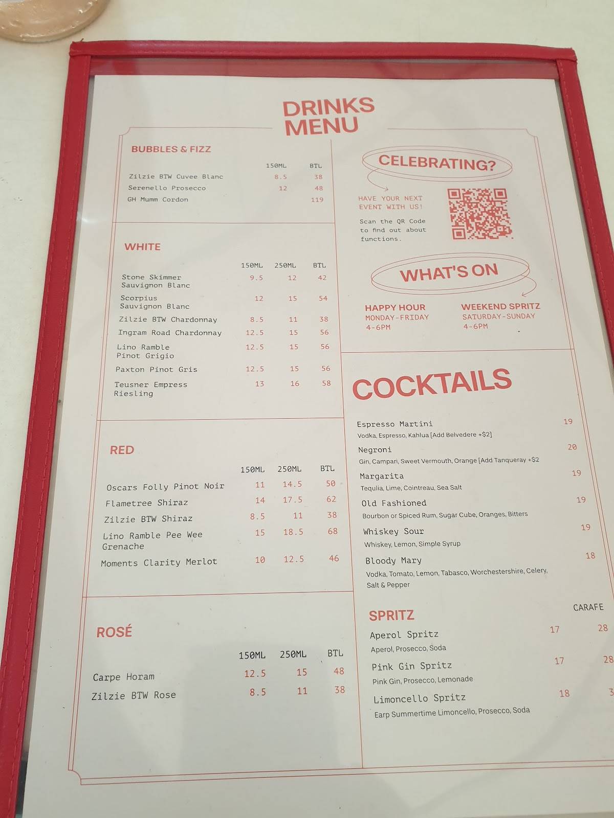 Menu at Glasgow Arms Hotel restaurant, Ultimo