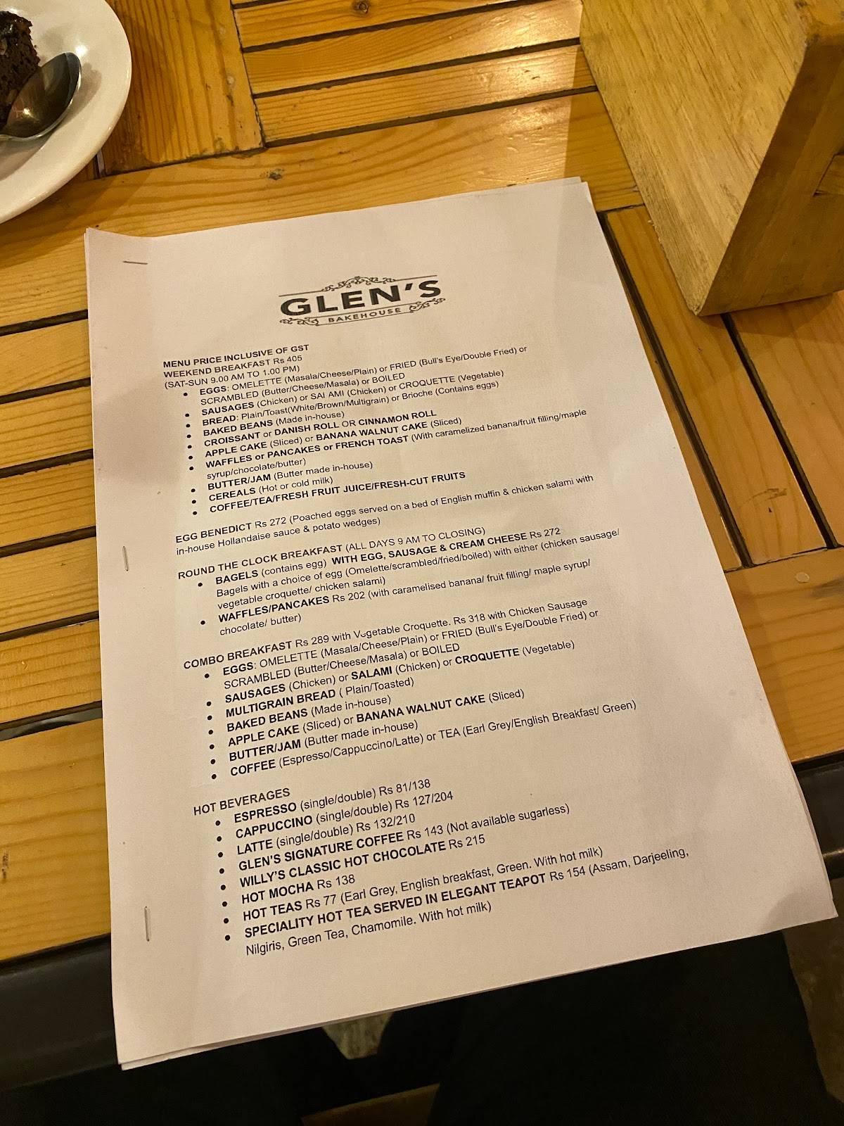 Menu at Glen’s Bake House - Jayanagar, Bengaluru