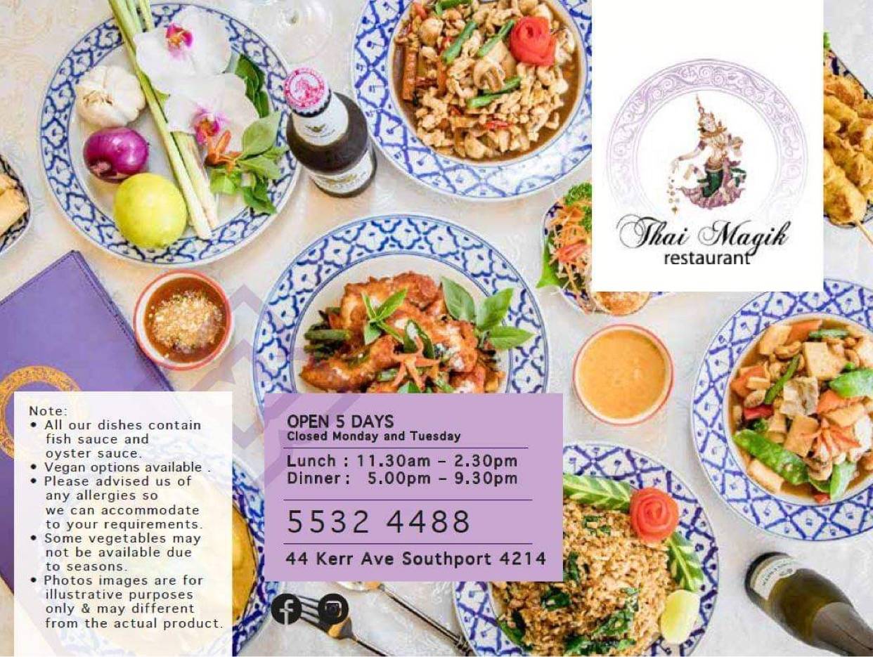 Menu at Thai Magik restaurant, Southport