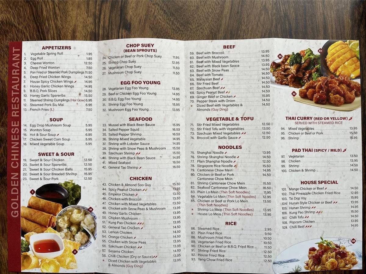 Menu at Golden Chinese Food Restaurant, Ingersoll