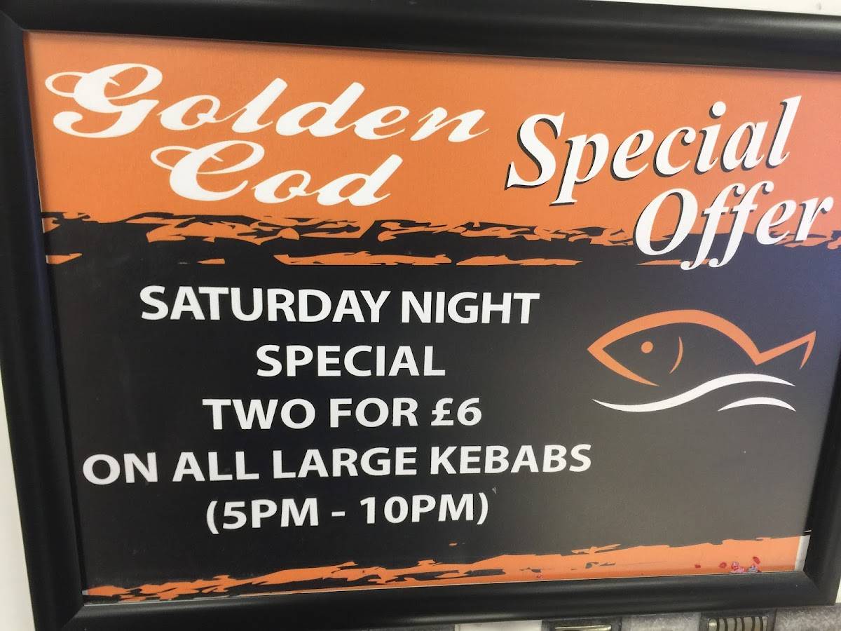 Menu at Golden Cod fast food, Sutton-in-Ashfield
