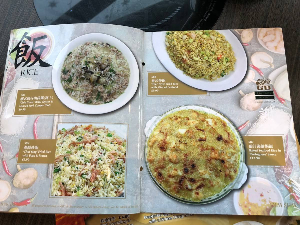 Menu at Golden Dragon (Colindale) restaurant, London, 399 Edgware Rd