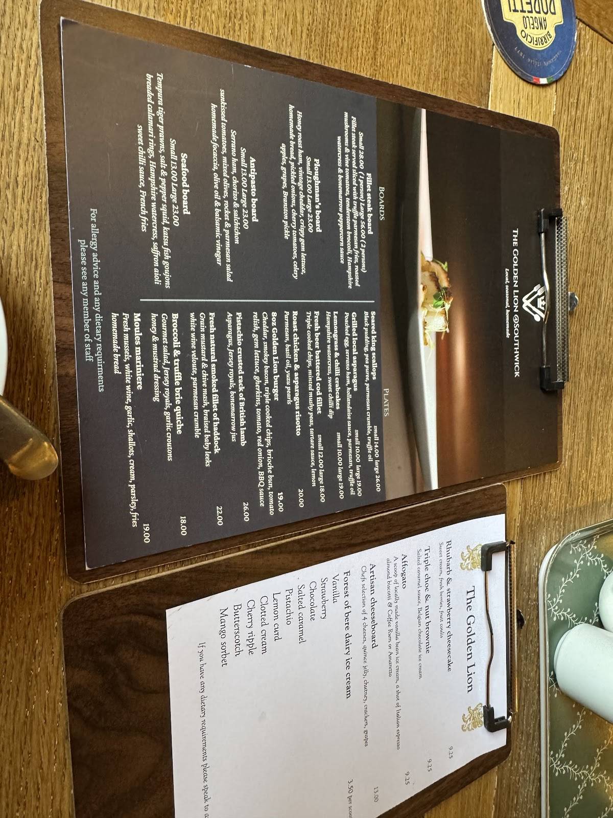 Menu at Golden Lion pub & bar, Southwick, High St