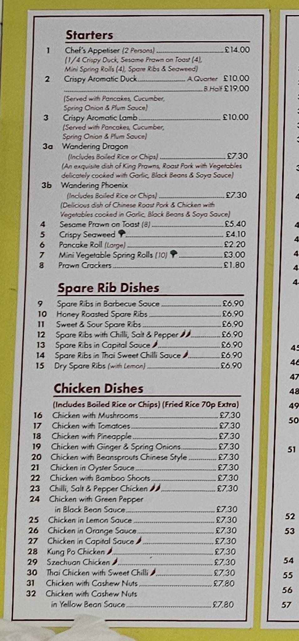 Menu at Golden Sea fast food, Weston-super-Mare