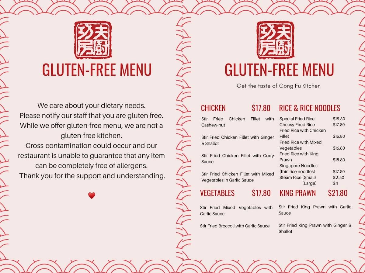 Menu at Gong Fu Kitchen Coomera restaurant, Coomera