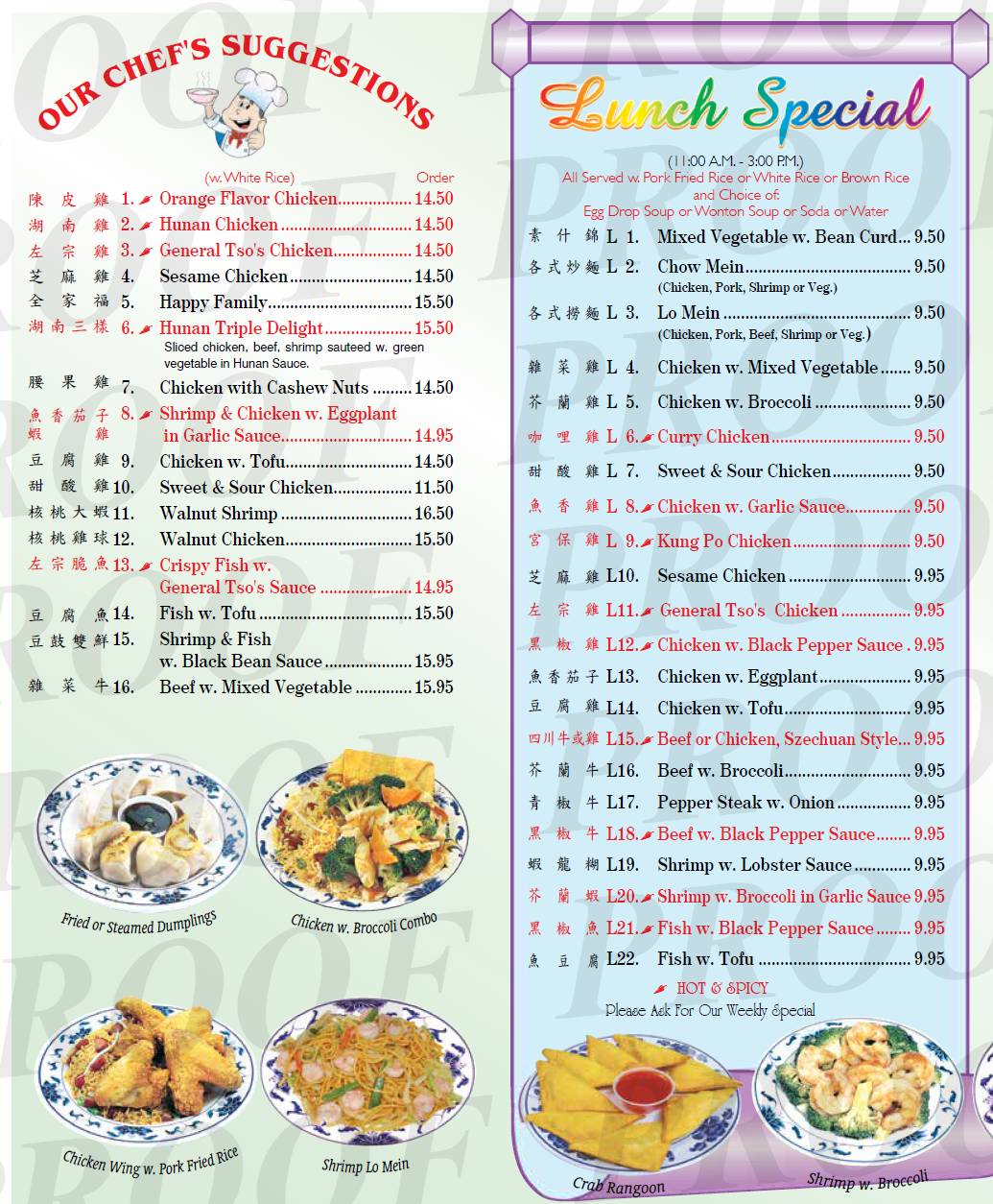 Menu at Good Fortune Chinese Restaurant, Union, US-22 West