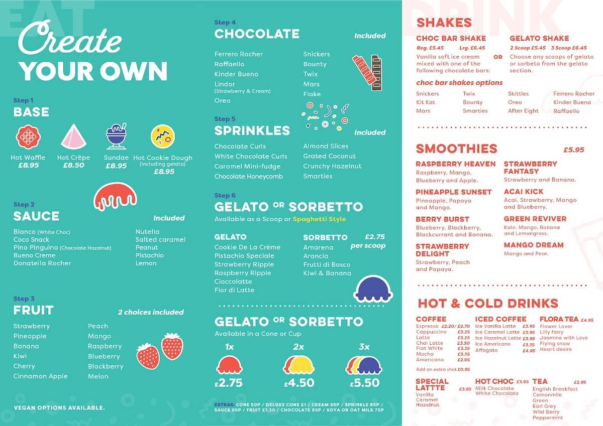 Menu at Gooey Waffle restaurant, Enfield