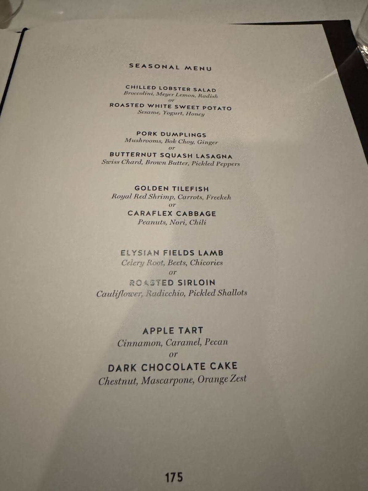 Menu at Gramercy Tavern restaurant, New York City, 42 E 20th St