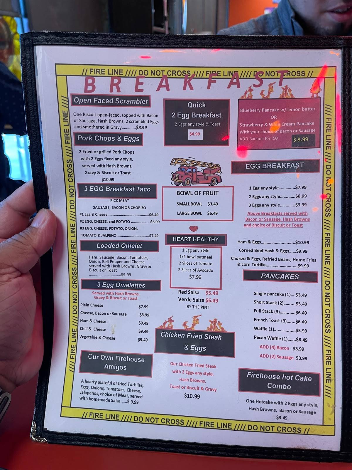 Menu at Firehouse Cafe, Granbury, East US Hwy 377