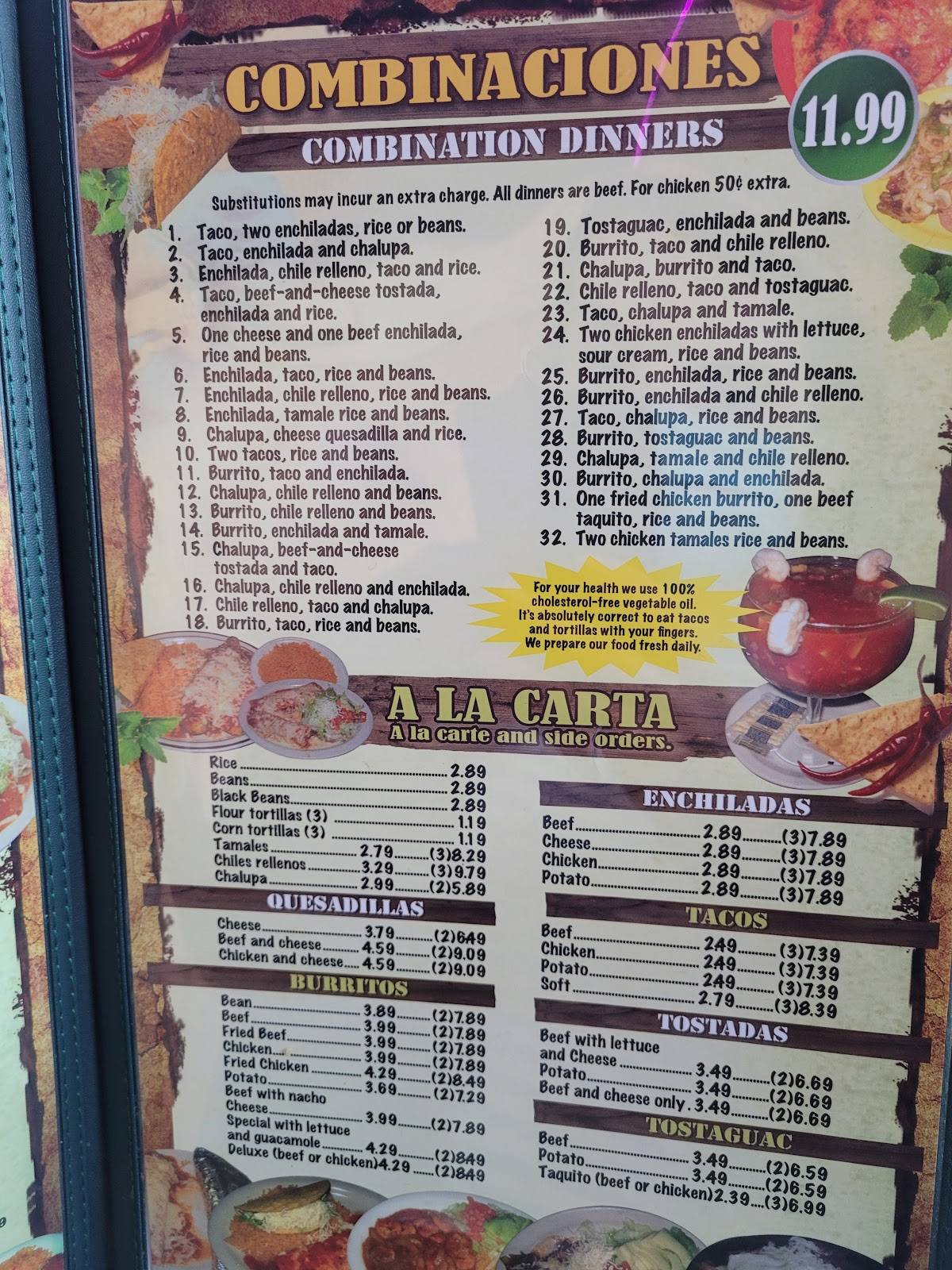 Menu at Grand Azteca - Troy restaurant, Troy