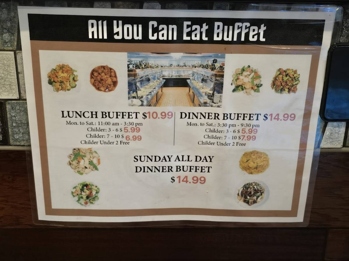 Menu at Grand Buffet restaurant, Evansville
