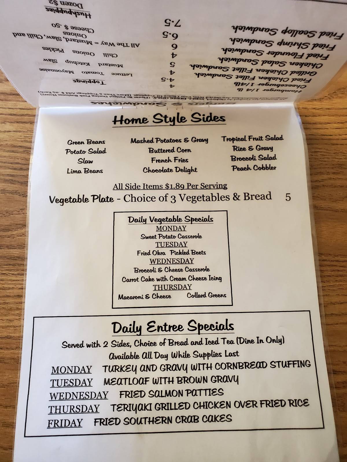 Menu at Gravy Southern Eatery restaurant, Calabash