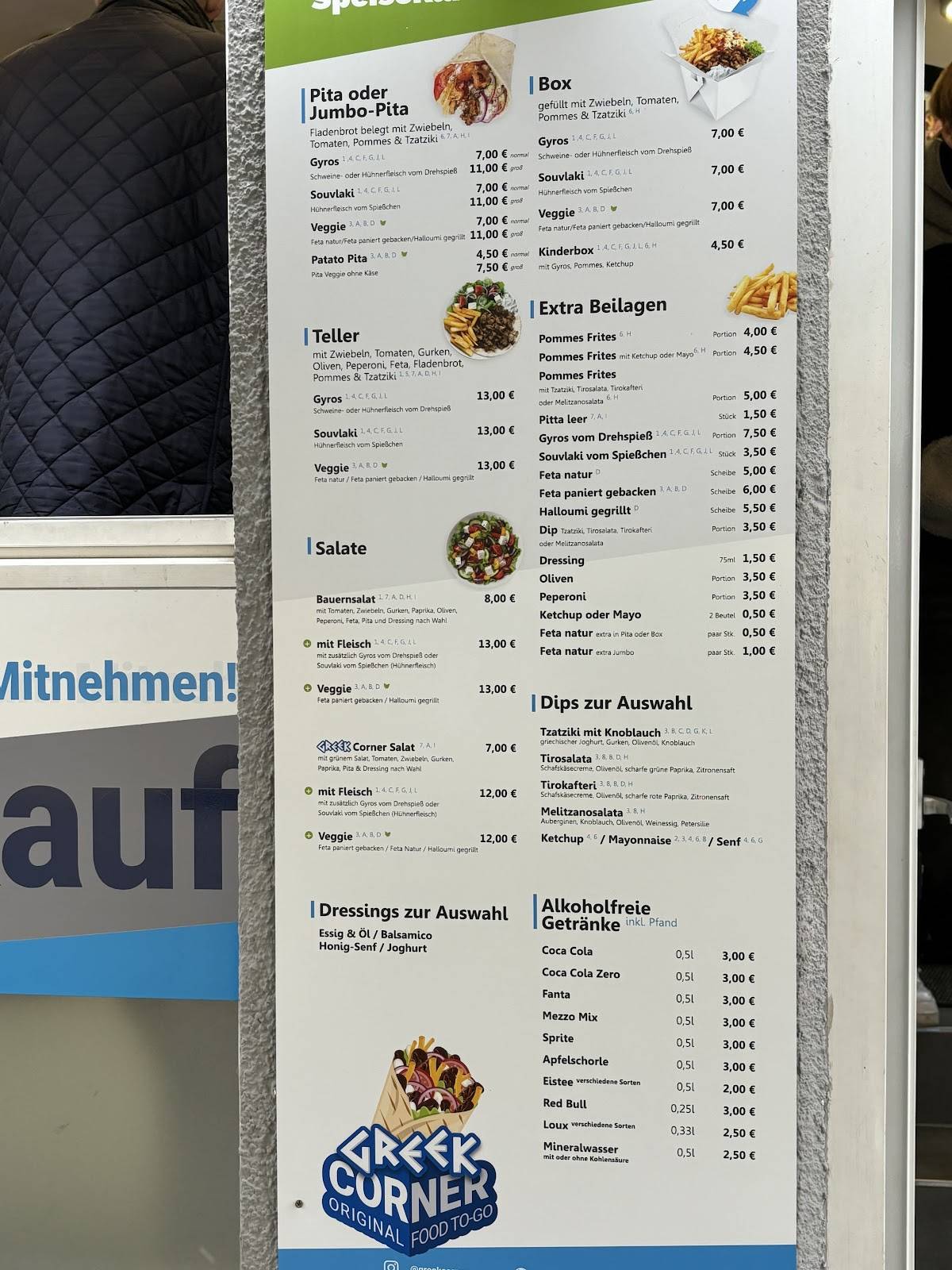 Speisekarte von Greek Corner Original Food to-go restaurant, Göppingen
