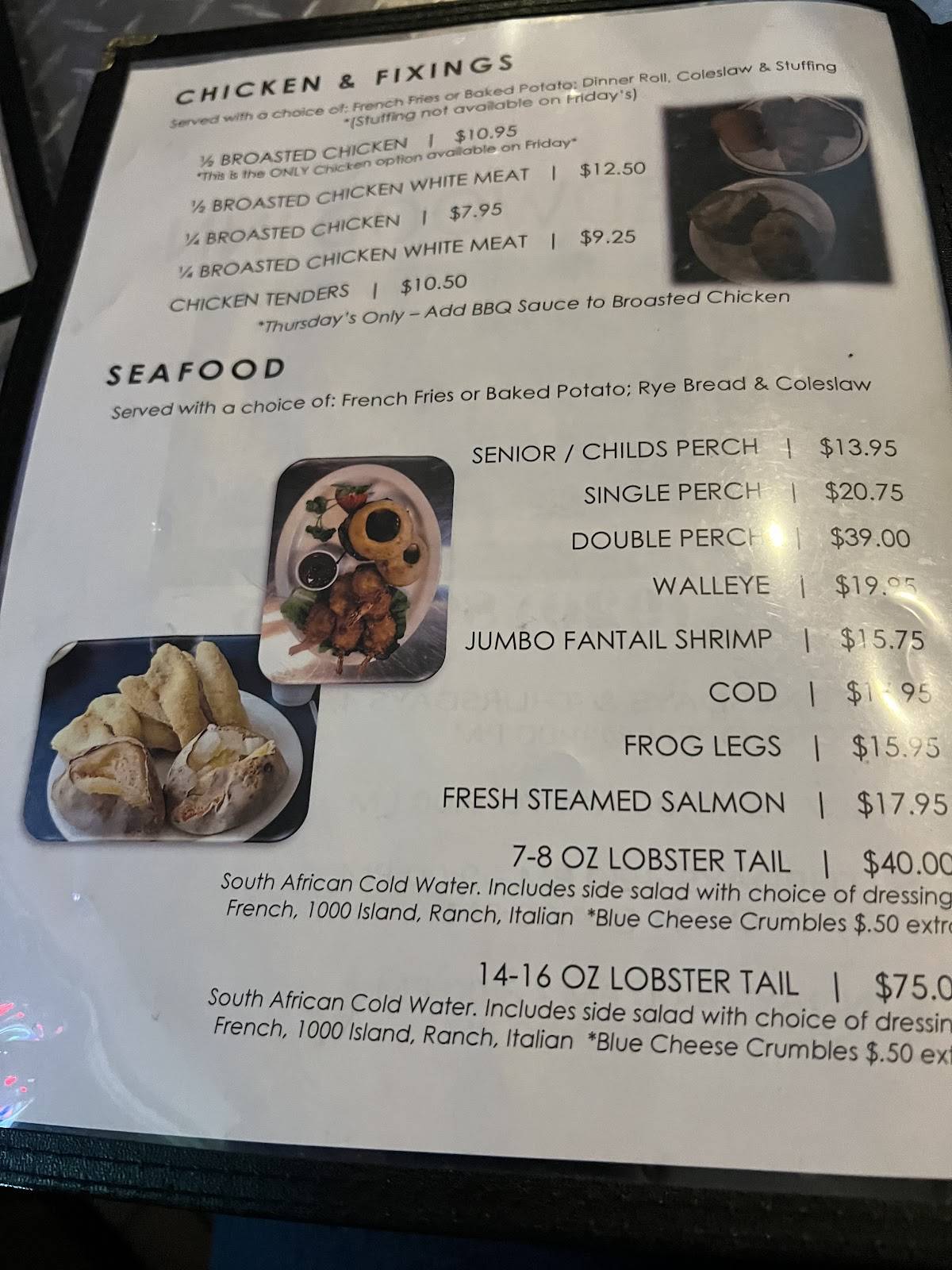 Menu at Redwood Inn restaurant, Green Bay, Main St