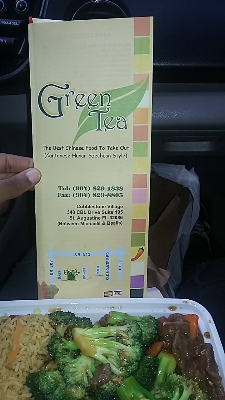 Menu at Green Tea restaurant, St. Augustine