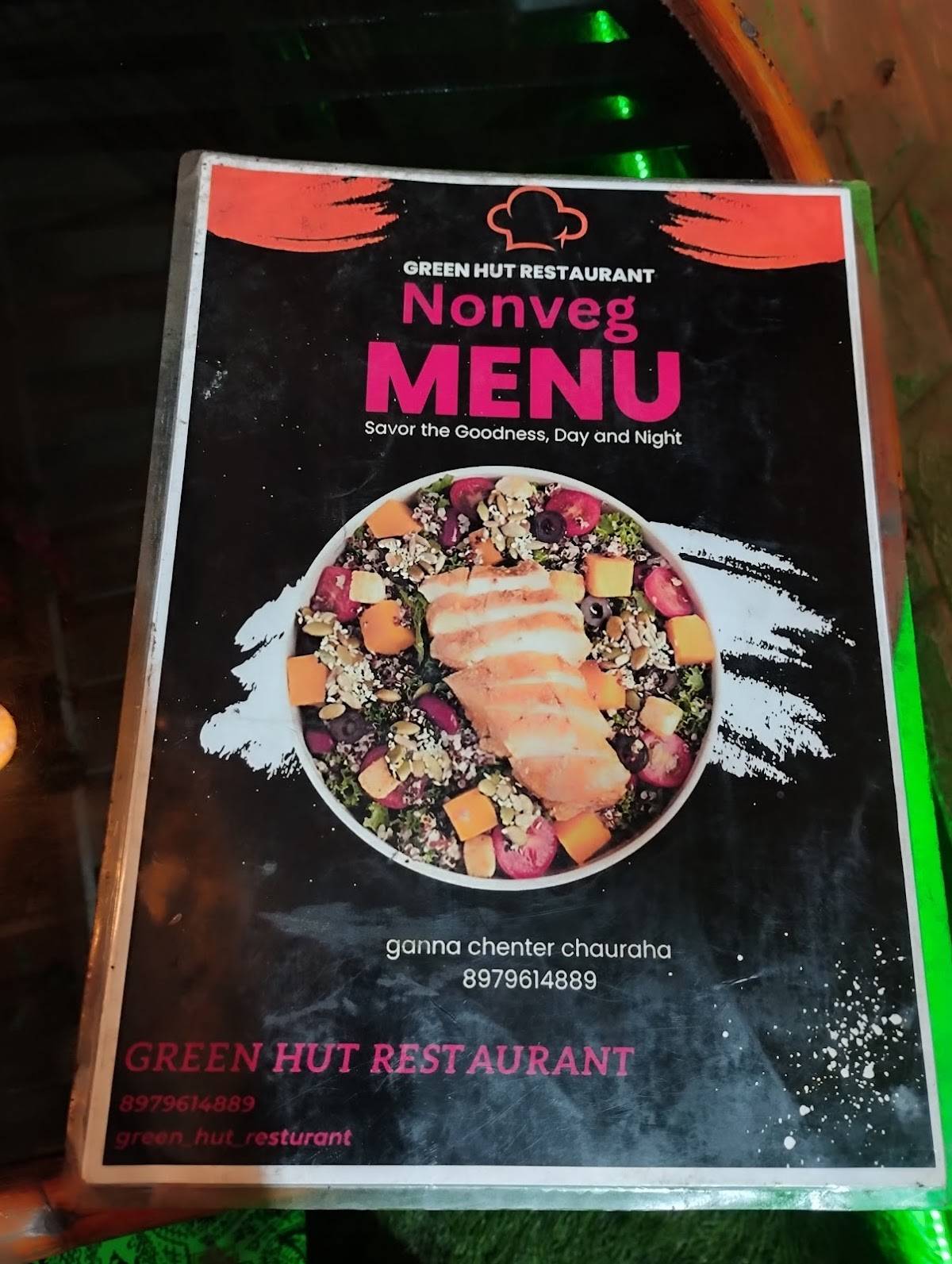 Menu at Green hut restaurant, Fatehpur Range