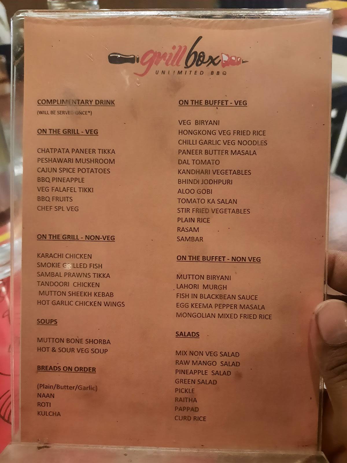 Menu at Grill Box R K Salai, Chennai, 25