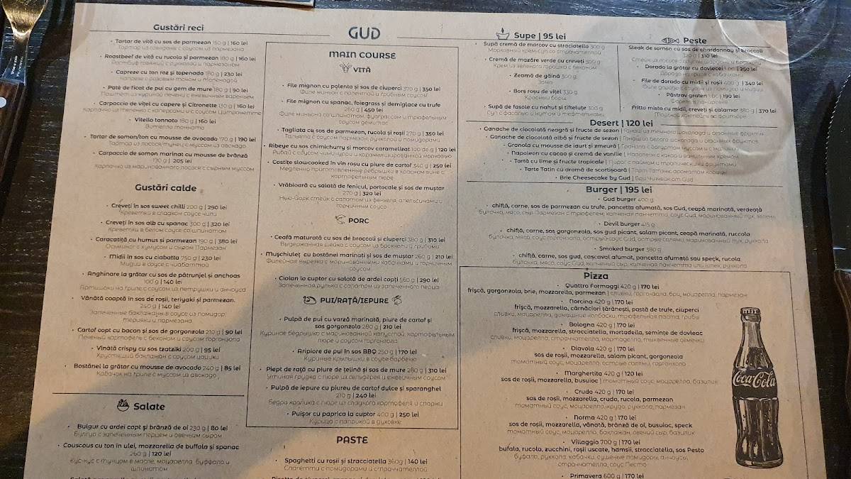 Menu at Gud, Chisinau, Strada Mihail Sadoveanu 19