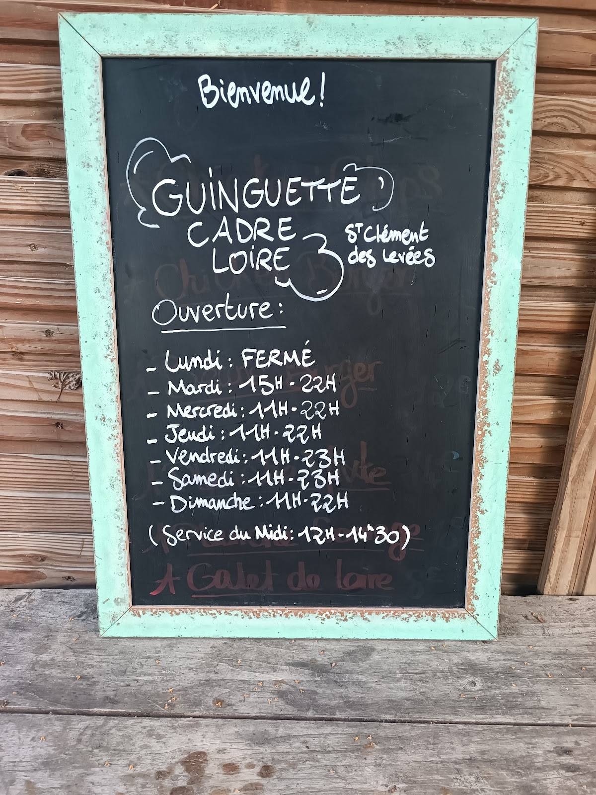 Menu au Guinguette Cadre Loire St Clément des Levées pub et bar, Saumur