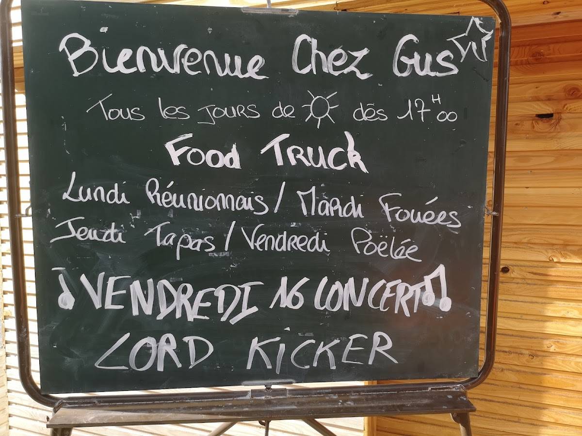 Menu au Guinguette Chez Gus pub et bar, La Tessoualle