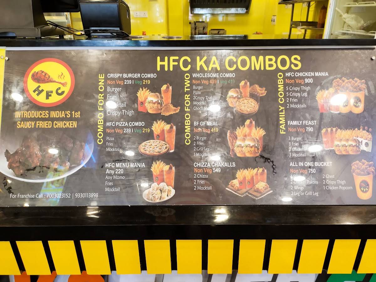 Menu at HFC Kolaghat, Kolaghat
