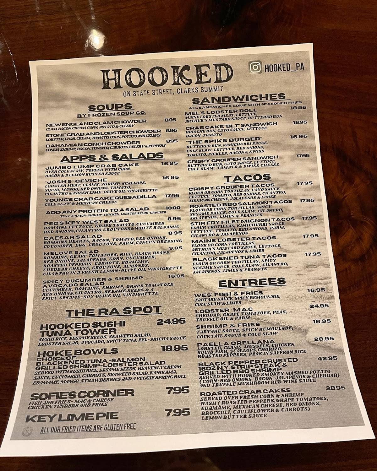 Menu at HOOKED ON STATE STREET RESTAURANT, Clarks Summit