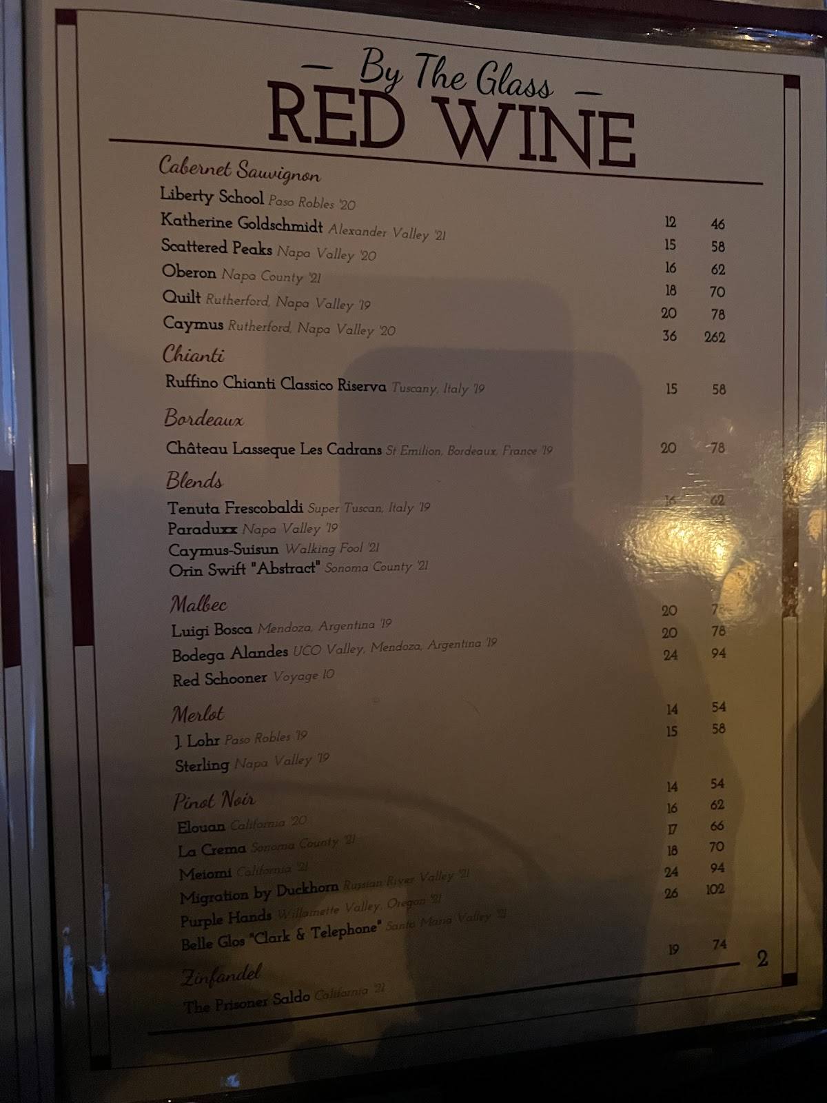 Menu at Hal's "The Steakhouse", Atlanta