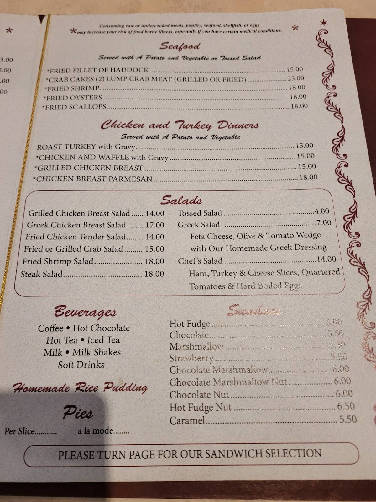 Menu at Hamilton Restaurant, Carlisle