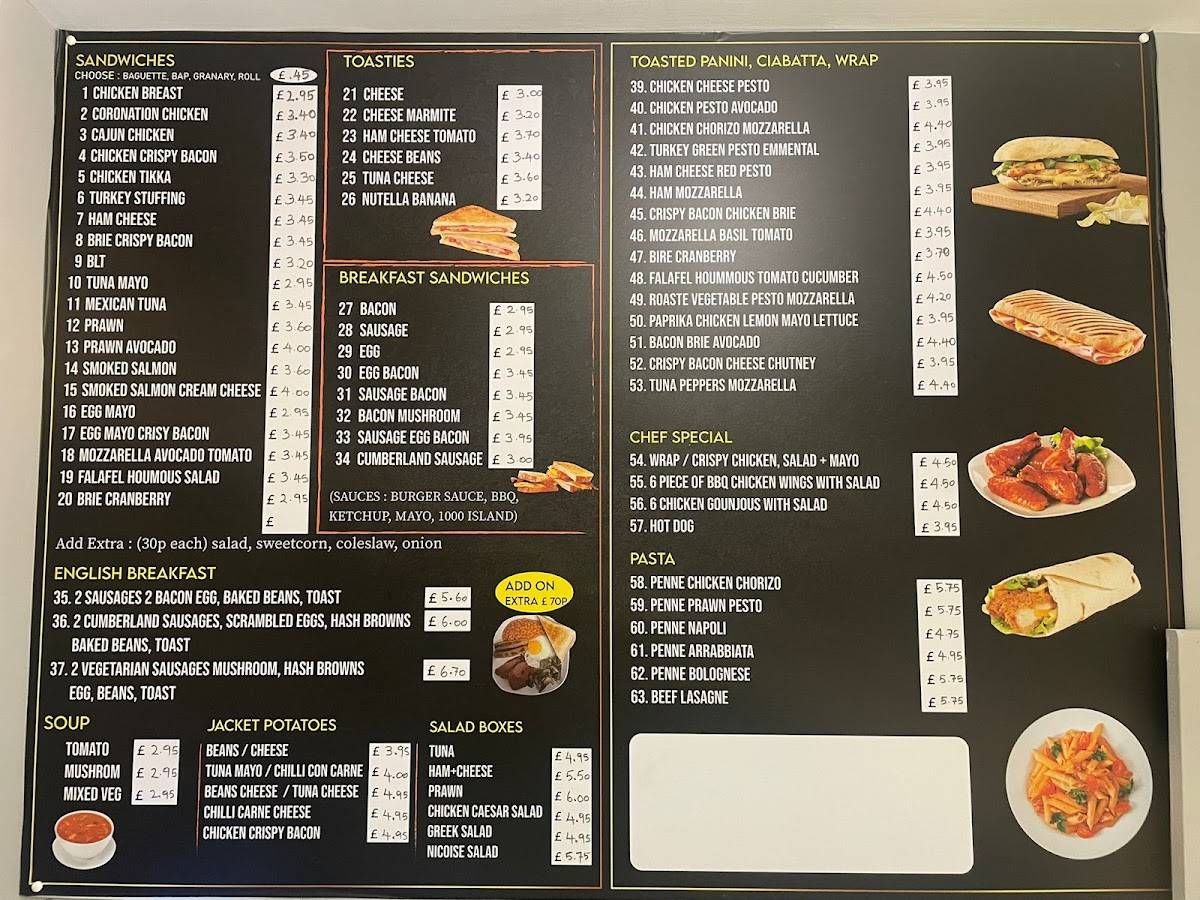 Menu at Hampton Court Cafe, East Molesey, 53 Bridge Rd