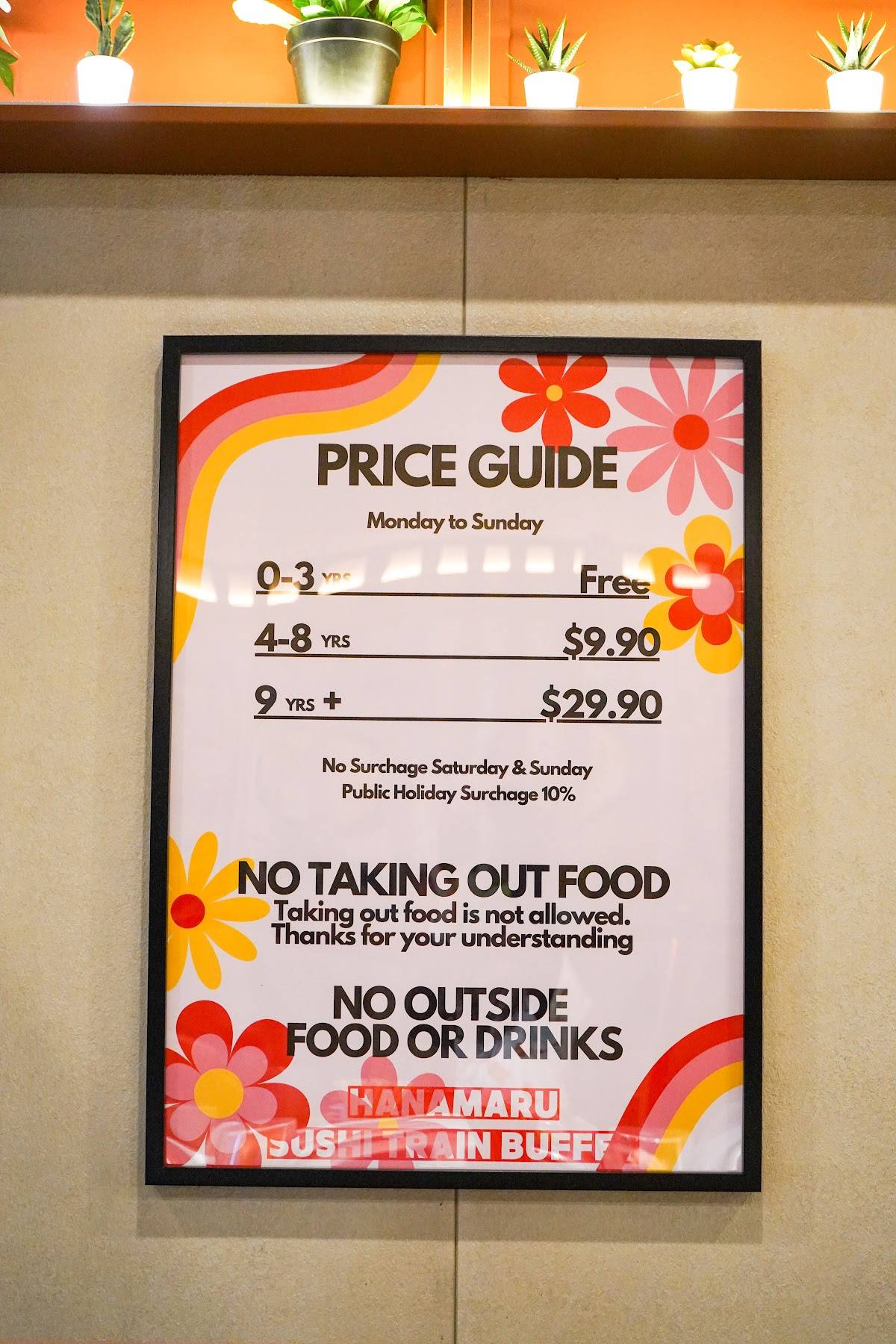 Menu at Hanamaru Sushi Buffet restaurant, Springvale