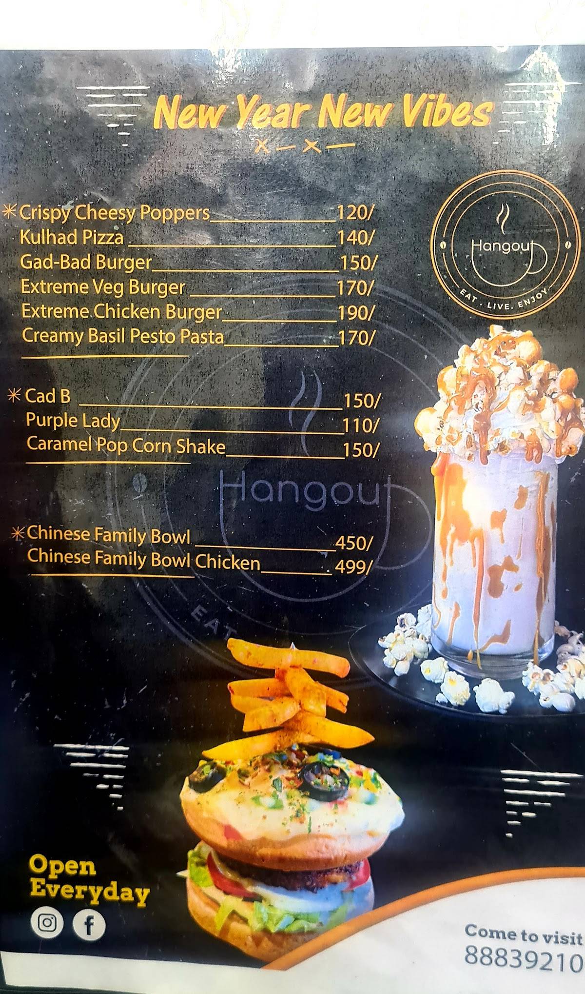 Menu at Hangout Cafe, Solapur