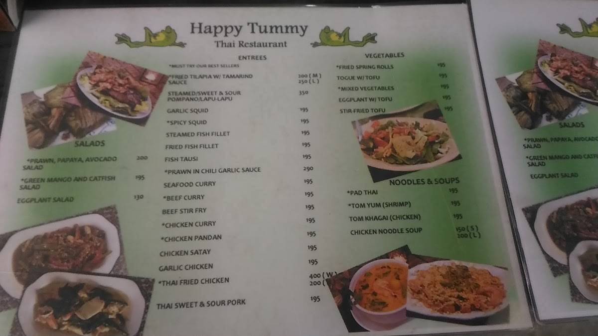 Menu at Happy Tummy restaurant, Baguio, CJ88+5HM