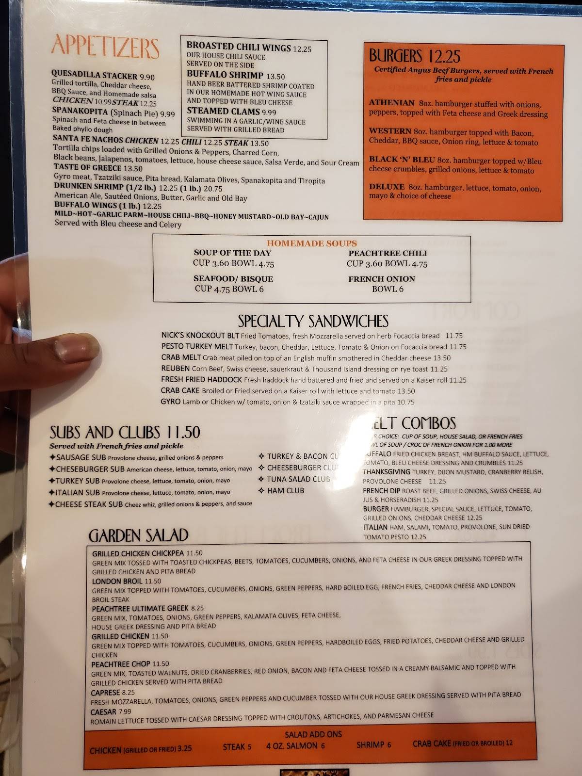 Menu at Peachtree Restaurant and Lounge, Harrisburg