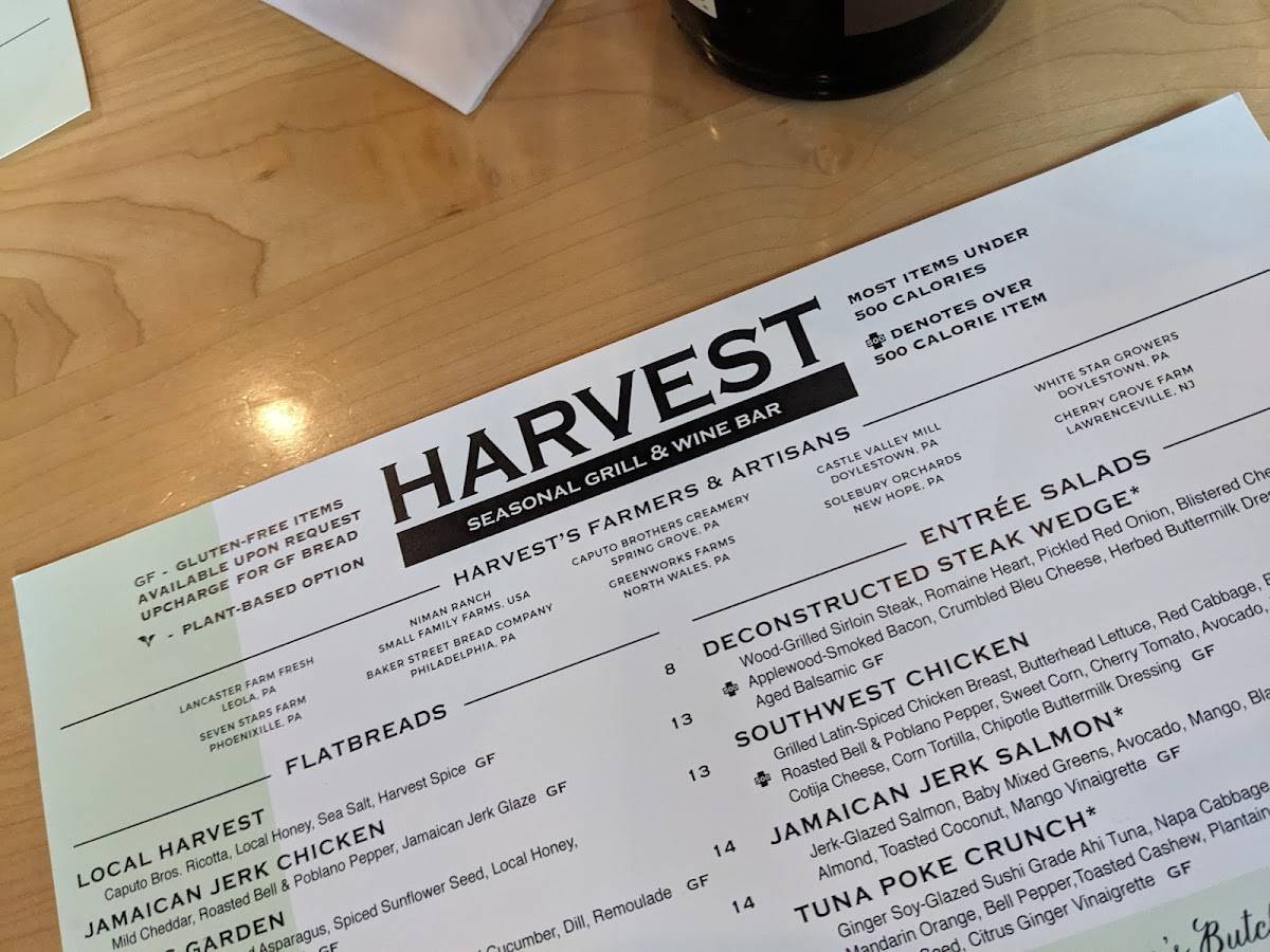 Menu at Harvest Seasonal Grill - North Wales pub & bar, Montgomeryville