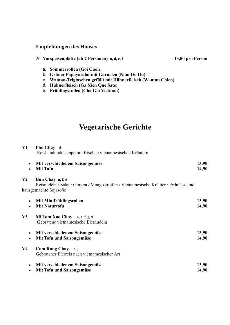 Menu at Hasu Restaurant, Unterföhring