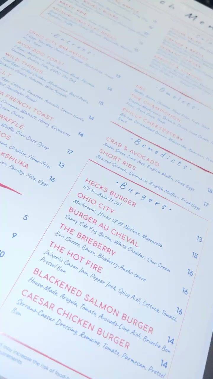 Menu at Hecks of Beachwood restaurant, Beachwood