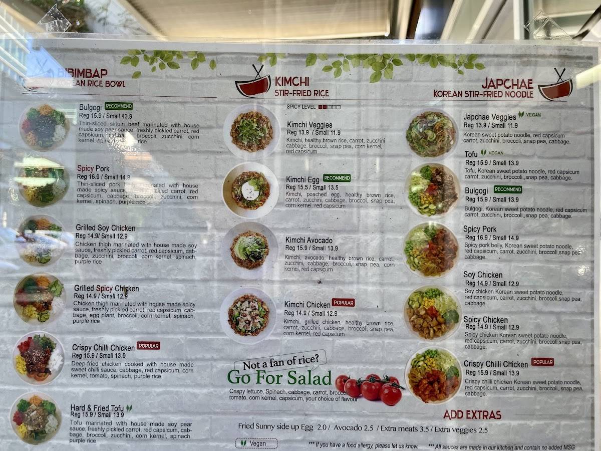 Menu at Hello Bibimbap Fortitude valley restaurant, Fortitude Valley