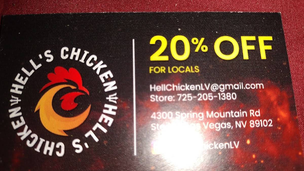 Menu at Hell's Chicken restaurant, Las Vegas