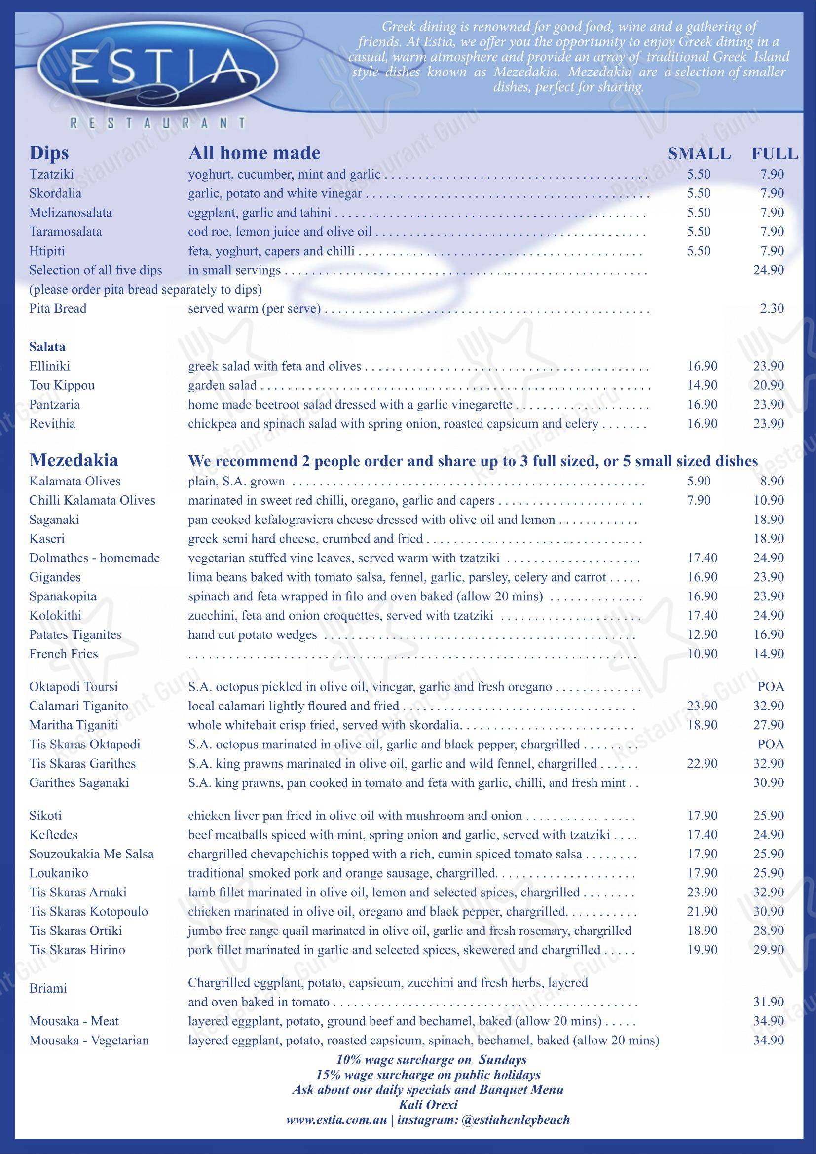 Menu at Henley Beach Hotel pub & bar, Henley Beach, 157 Esplanade