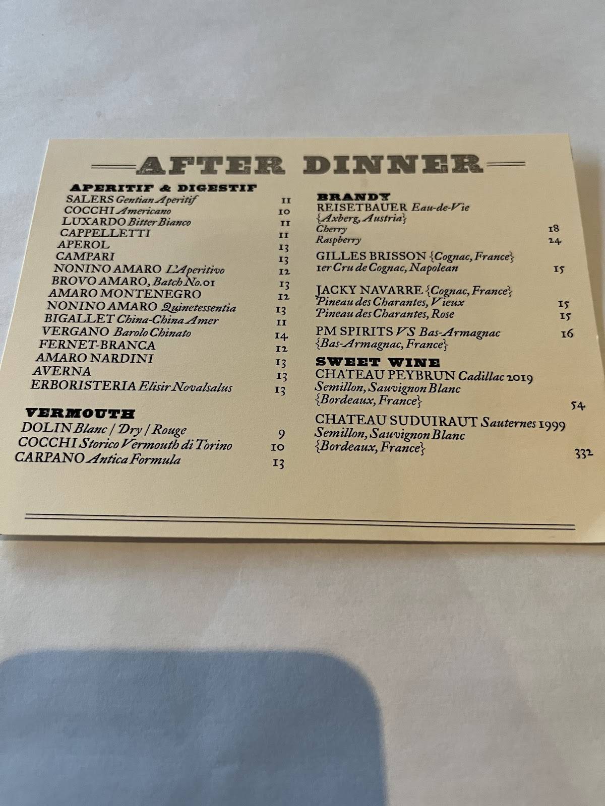 Menu at Henlopen City Oyster House restaurant, Rehoboth Beach