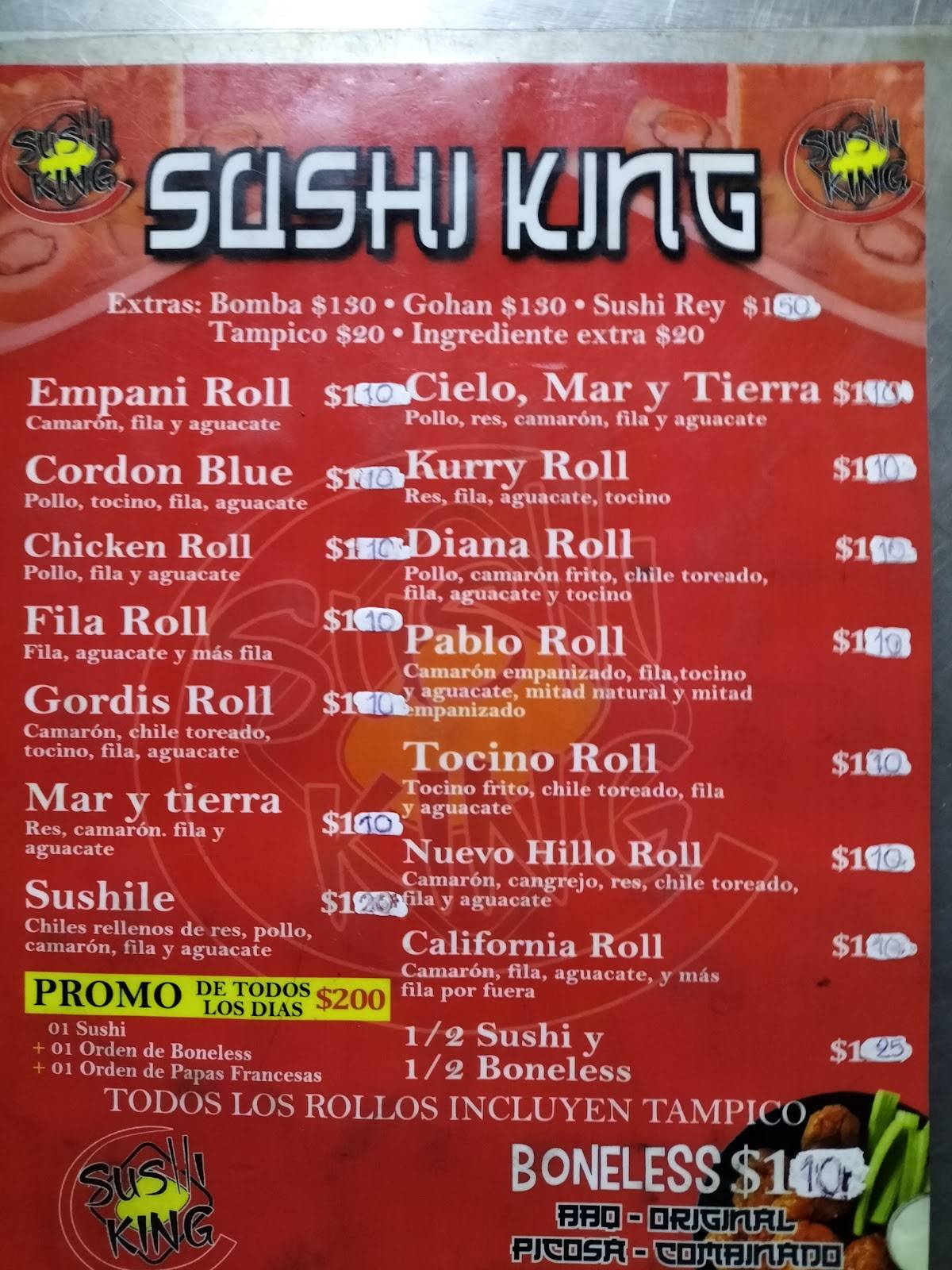 Menu at Sushi king restaurant, Hermosillo