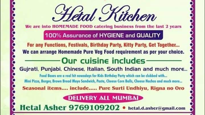 Menu at Hetal Kitchen Homemade Food, Mumbai