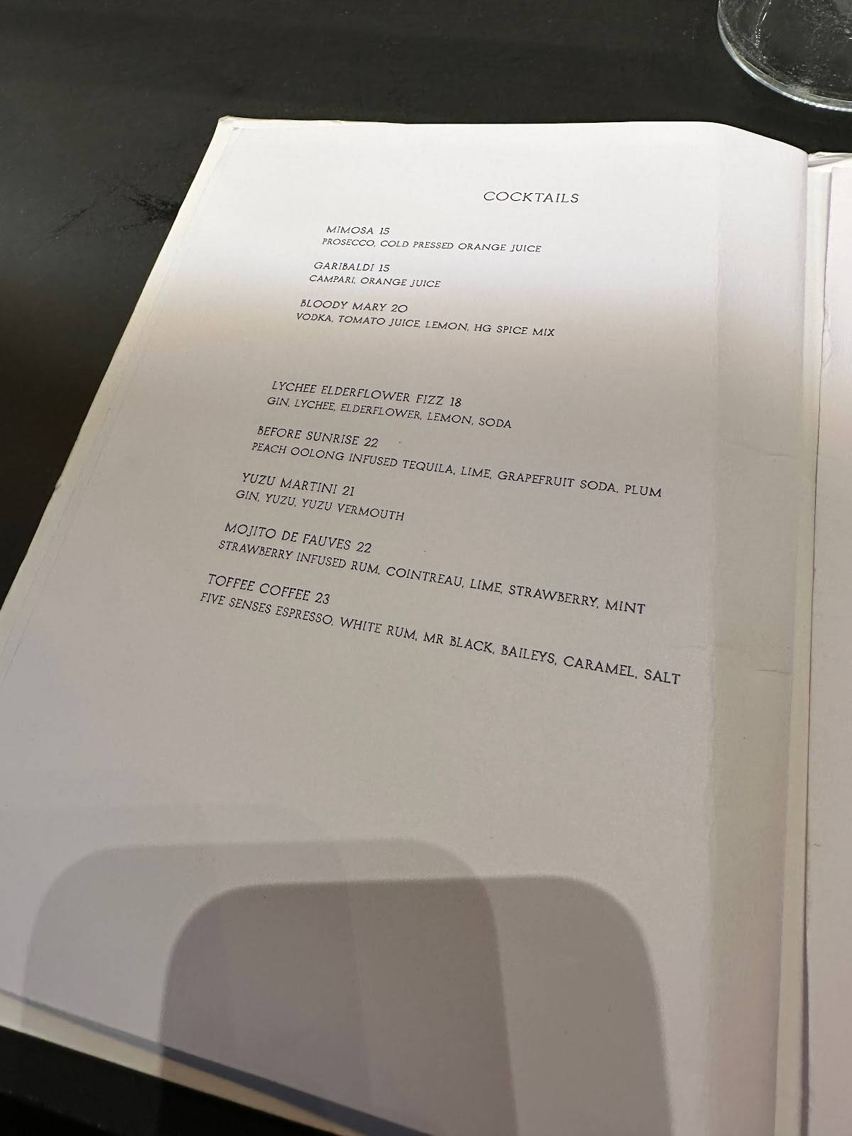 Menu at Higher Ground cafe, Melbourne