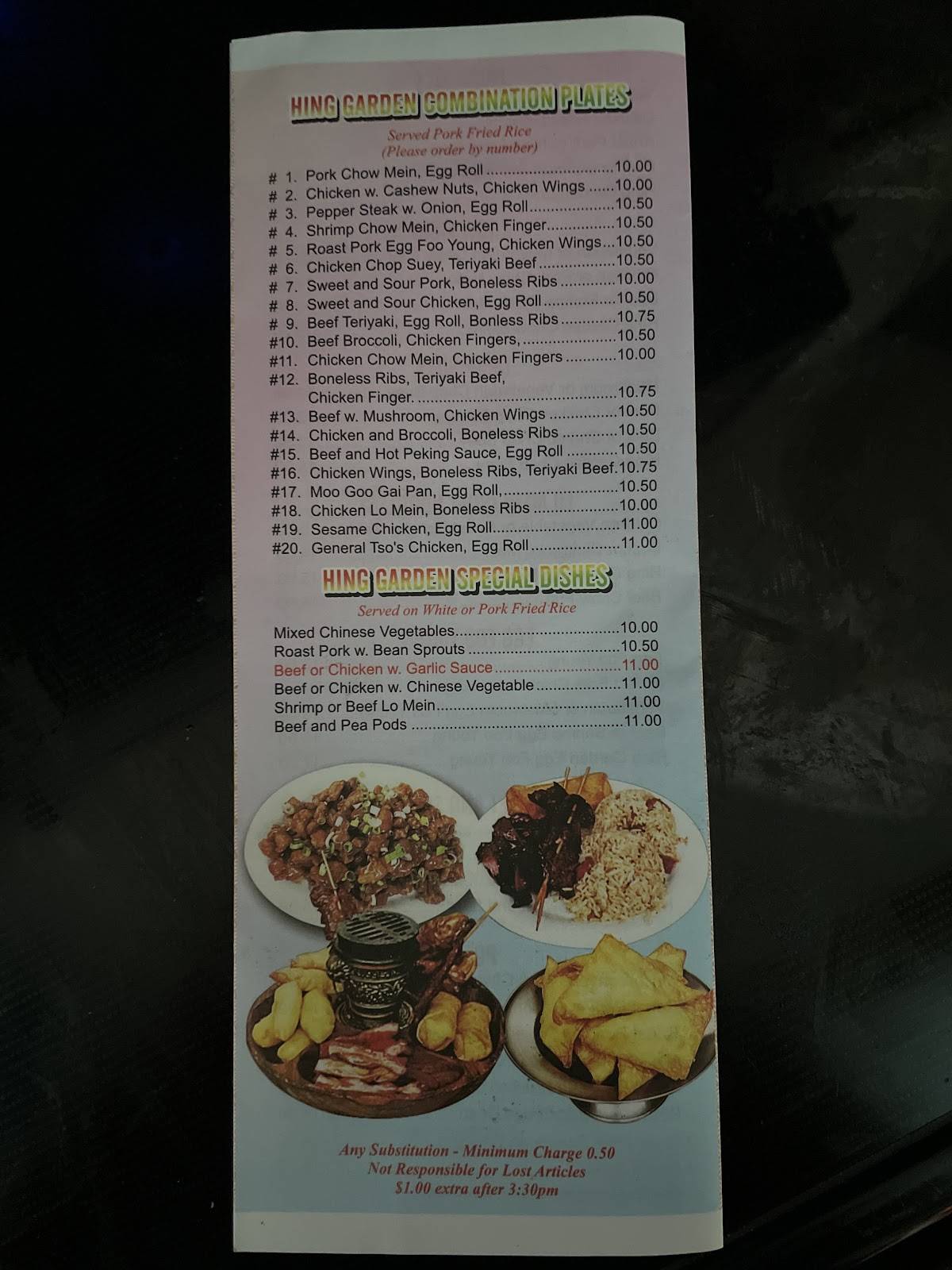 Menu at Hing Garden restaurant, Machias, 46 Main St