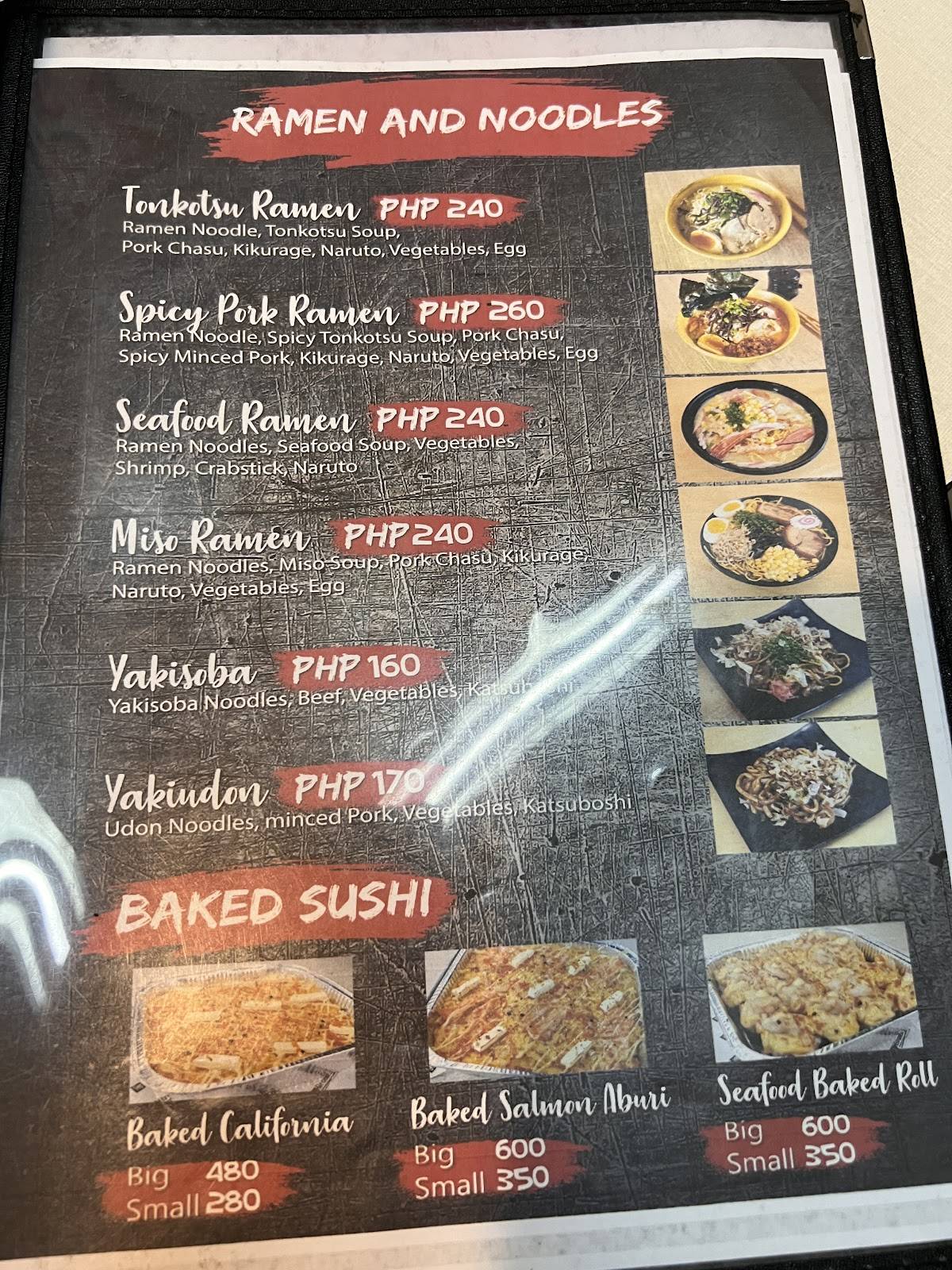 Menu at Hiromitsu Cabuyao restaurant, Cabuyao, Pulo