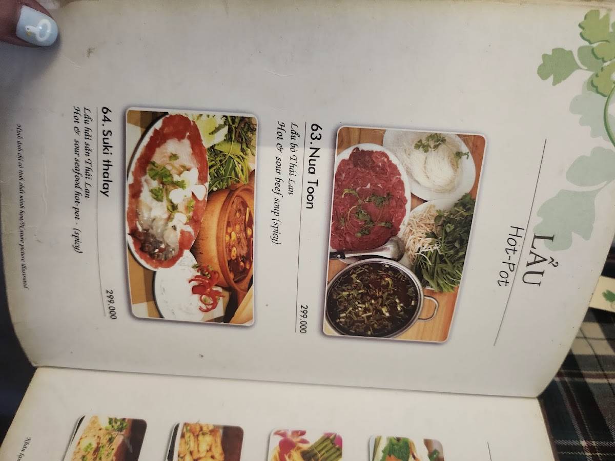 Menu at Bếp Thái Ngò Rí restaurant, Ho Chi Minh City, 14 Số 38