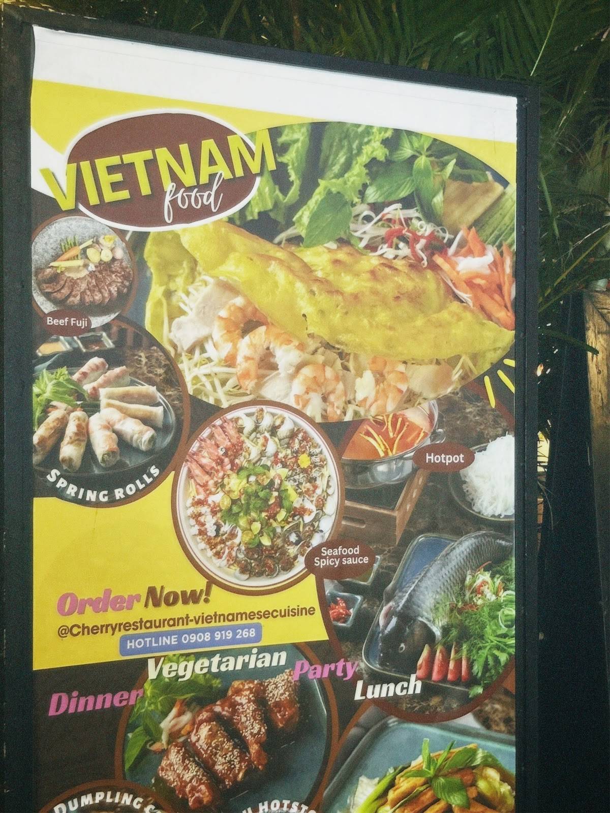 Menu at Cherry Restaurant, Ho Chi Minh City