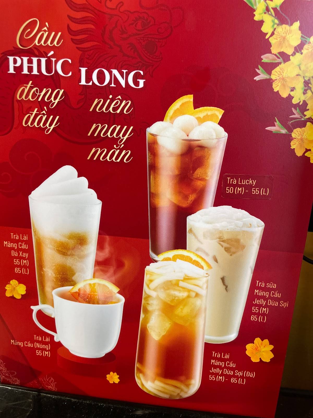 Menu at Phuc Long Coffee & Tea cafe, Ho Chi Minh City, 119C Đ. Phổ Quang