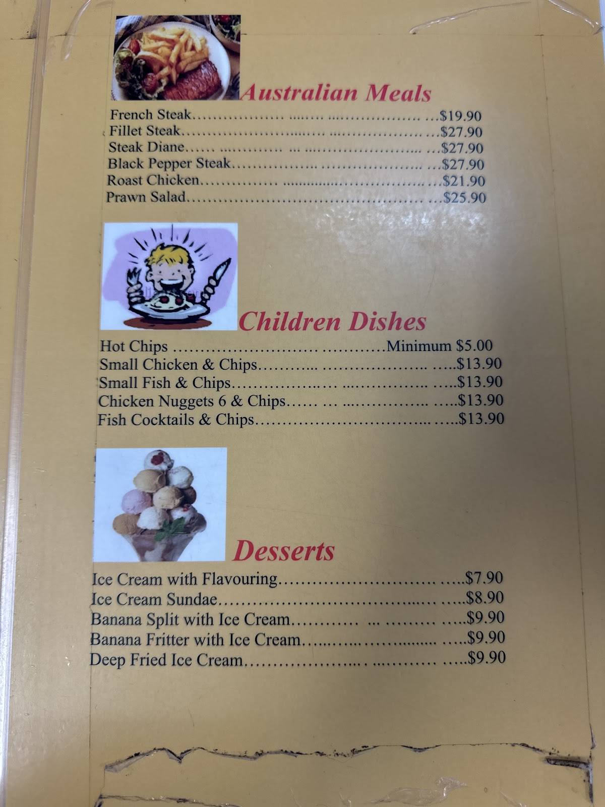 Menu at Hon Doo Restaurant, Walgett